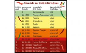 Die schärfsten Chili-Sorten mit Schärfe Skala im Überblick